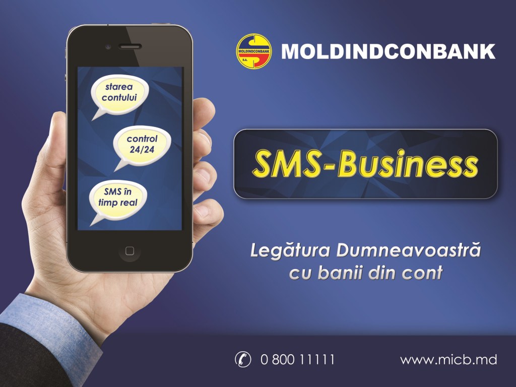 „SMS-Business” – un nou serviciu pentru persoanele juridice de la Moldindconbank – Bancamea